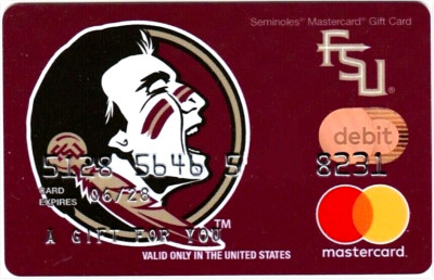 Florida State University FSU Seminoles Logo UFAN 2020 Gift Card No ...