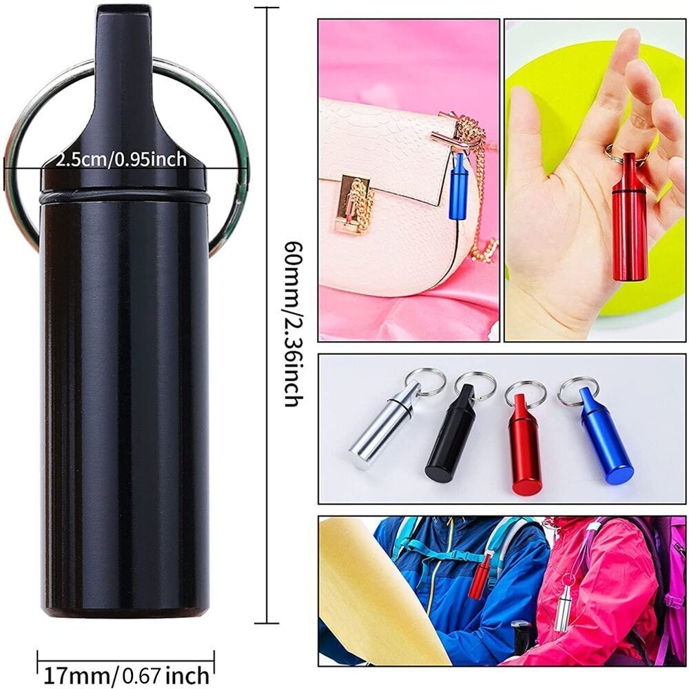 Waterproof Medicine Organizers Aluminum Keychain Pill Case New Bottle ...