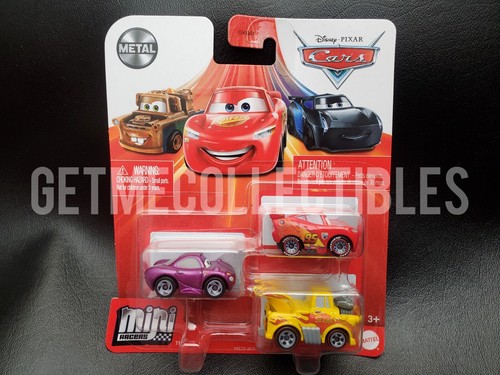 DISNEY PIXAR CARS MINI RACERS 3 PACK HOLLEY SHIFTWELL HOT ROD MATE FREE ...