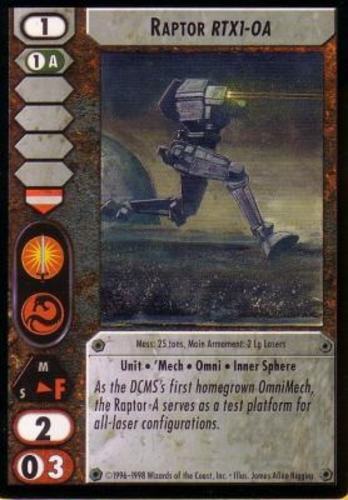 Battletech CCG: Raptor (RTX1-OA) [Ungraded] from set Crusade WOTC ...