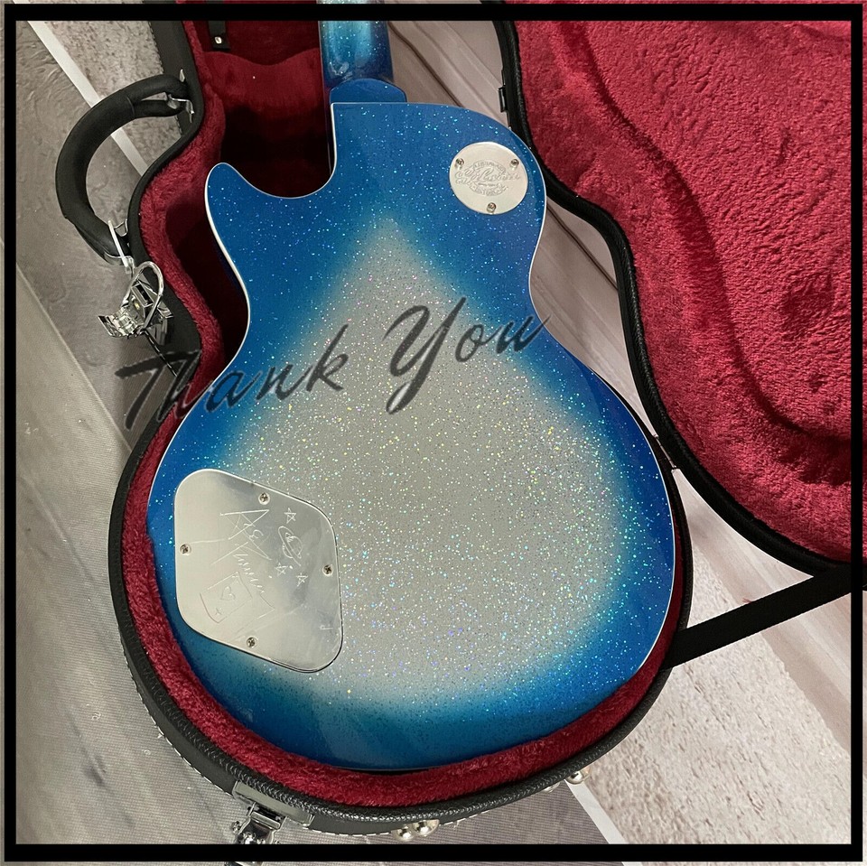 6 Strings Blue Ace Frehley LP Electric Guitar Mahogany Neck HHH Pickups ...