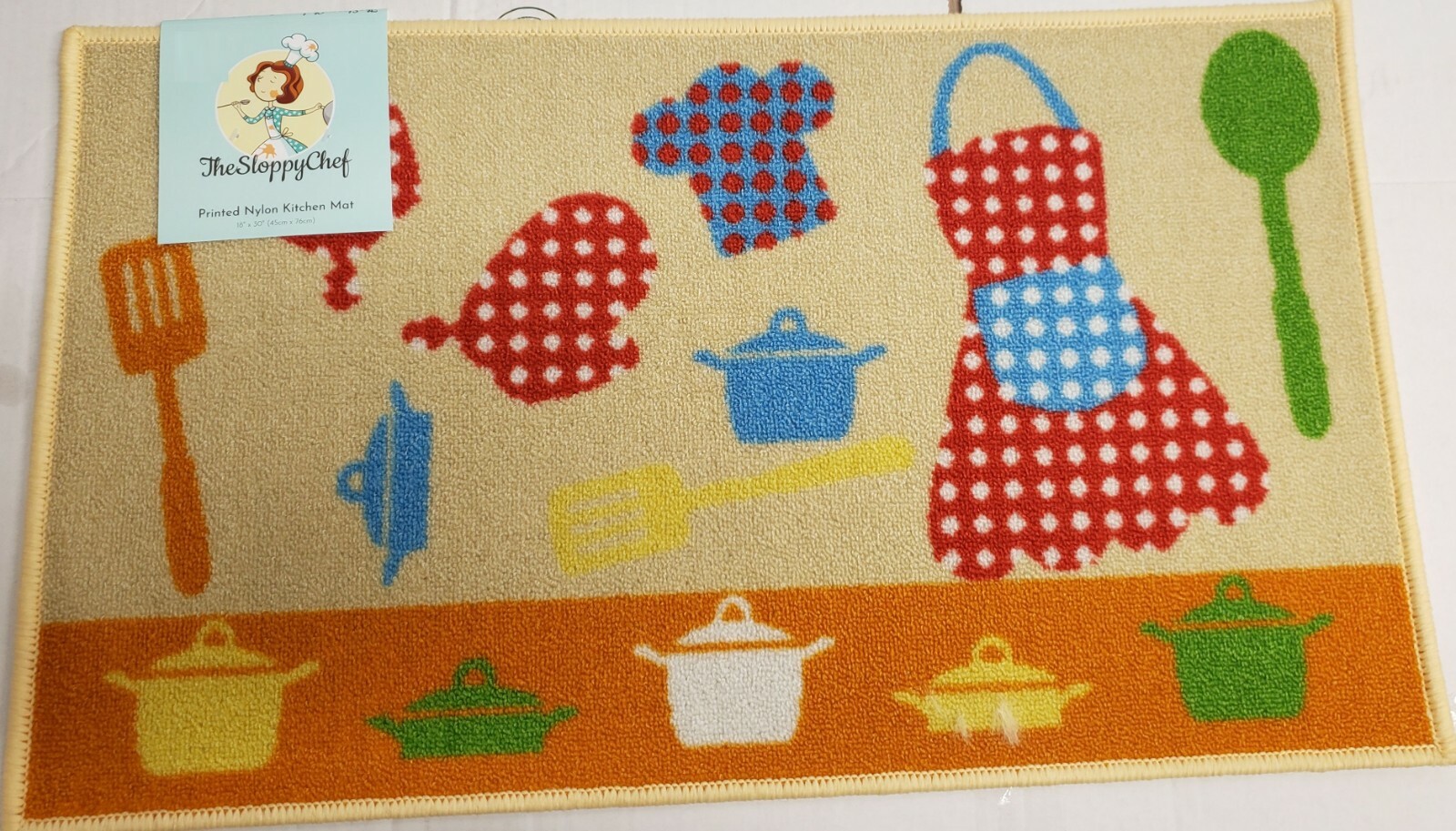 PRINTED NYLON KITCHEN RUG (nonskid) (18"x30") KITCHEN ITEMS, SC | eBay