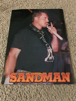 Vintage ECW THE SANDMAN Wrestling Pinup Photo 1997 1990s WWF WWE RARE ...
