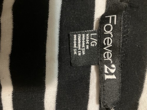 Forever 21 Black And White Stripe Cotton Spandex Stretch Mini Skirt ...