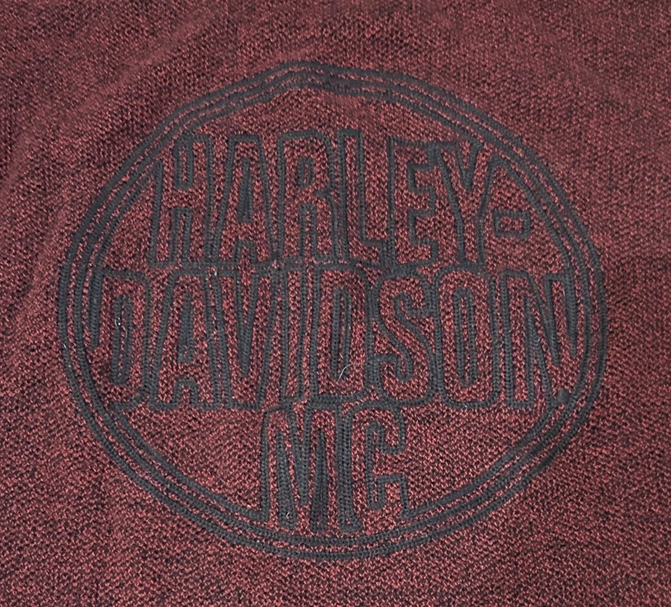 Official Harley Davidson Motorcycle MC Maroon Red Pullover Sweater ...
