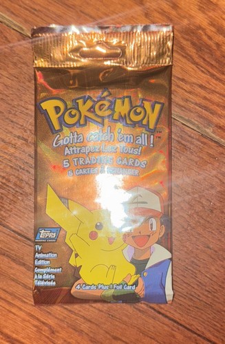Red Logo Vintage Topps Pokemon Series 1 Booster Pack From Box Sealed ...