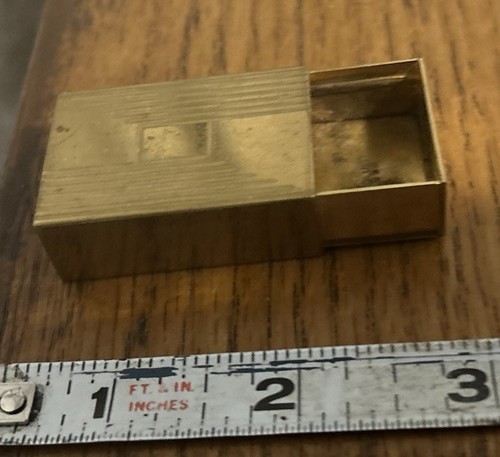 Art Deco Era Brass Decorative Matchstick Holder With Sliding Lid | eBay