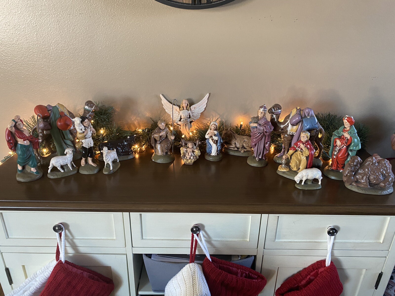 Vintage Atlantic Mold Beautiful Hand Painted Ceramic Nativity Set (17 ...