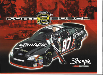 Kurt Busch - Sharpie - Postcard - Hero card - NASCAR | eBay