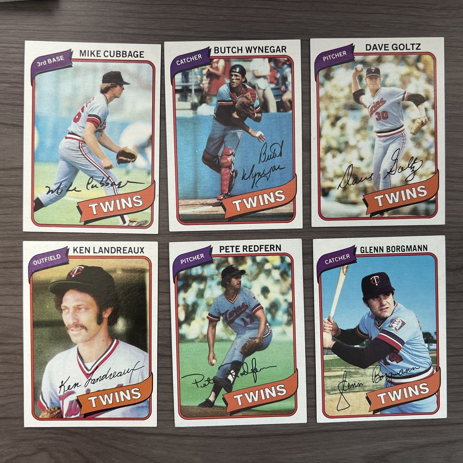 1980 Topps Baseball 6 Card Lot Minnesota Twins, Cubbage, Landreaux ...