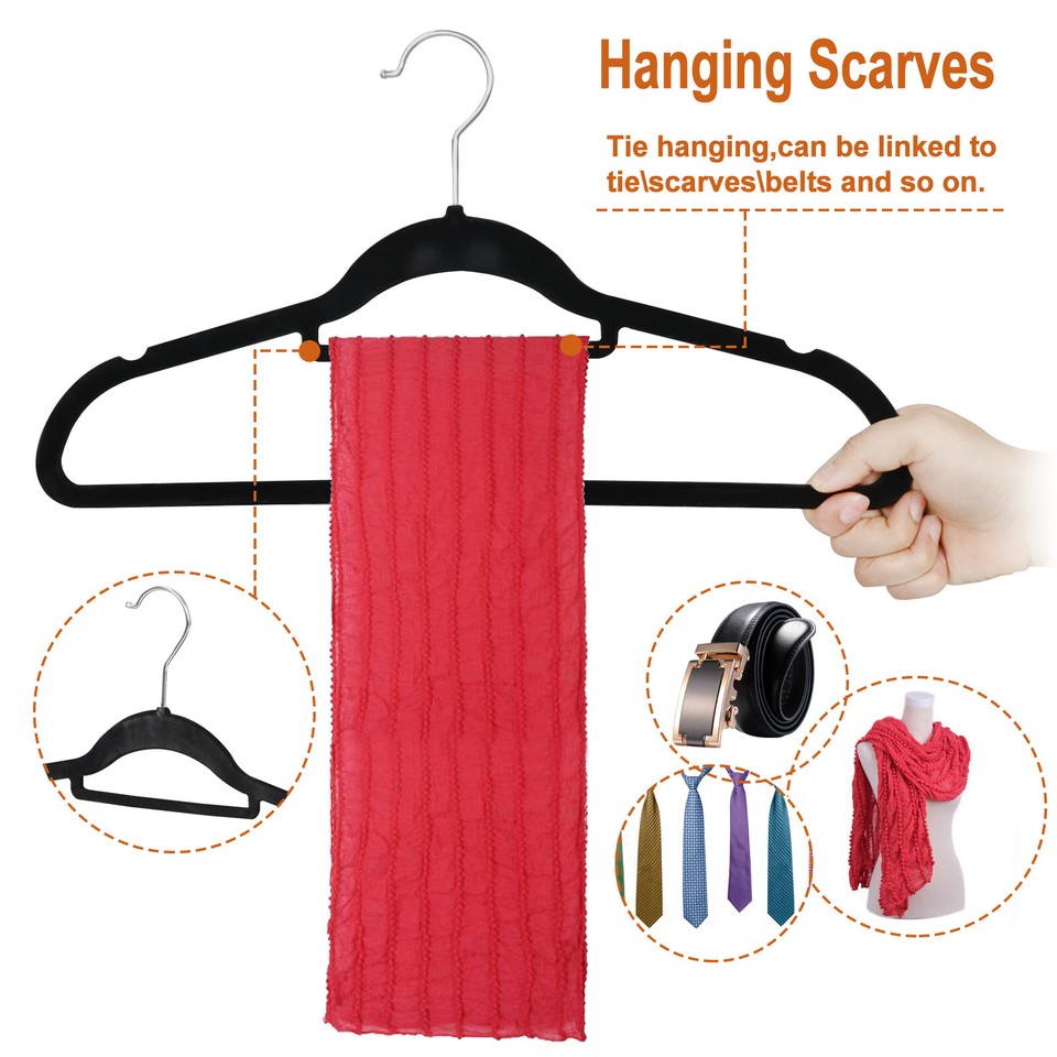 100PCS Velvet Hangers Premium Non-Slip Flocked Clothes Hangers Suit ...