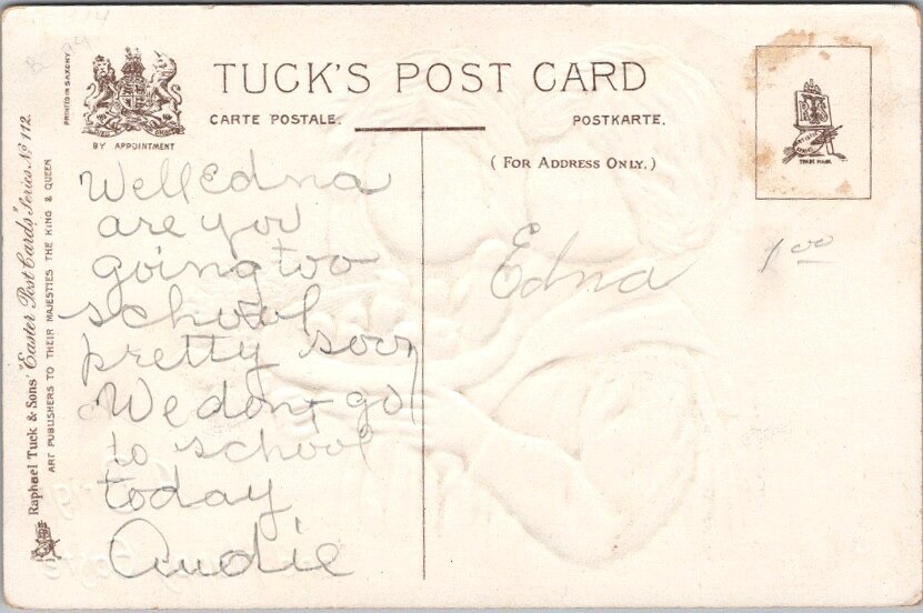 c1910s Tuck's EASTER Greetings Postcard Boy & Girl / Baby Chicks in ...