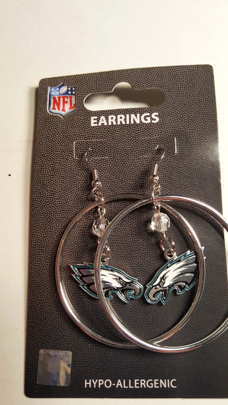 NFL EARRINGS TEAM 2" HOOP COLOR BEAD DANGLE STYLE WITH HOOP YOU CHOOSE ...