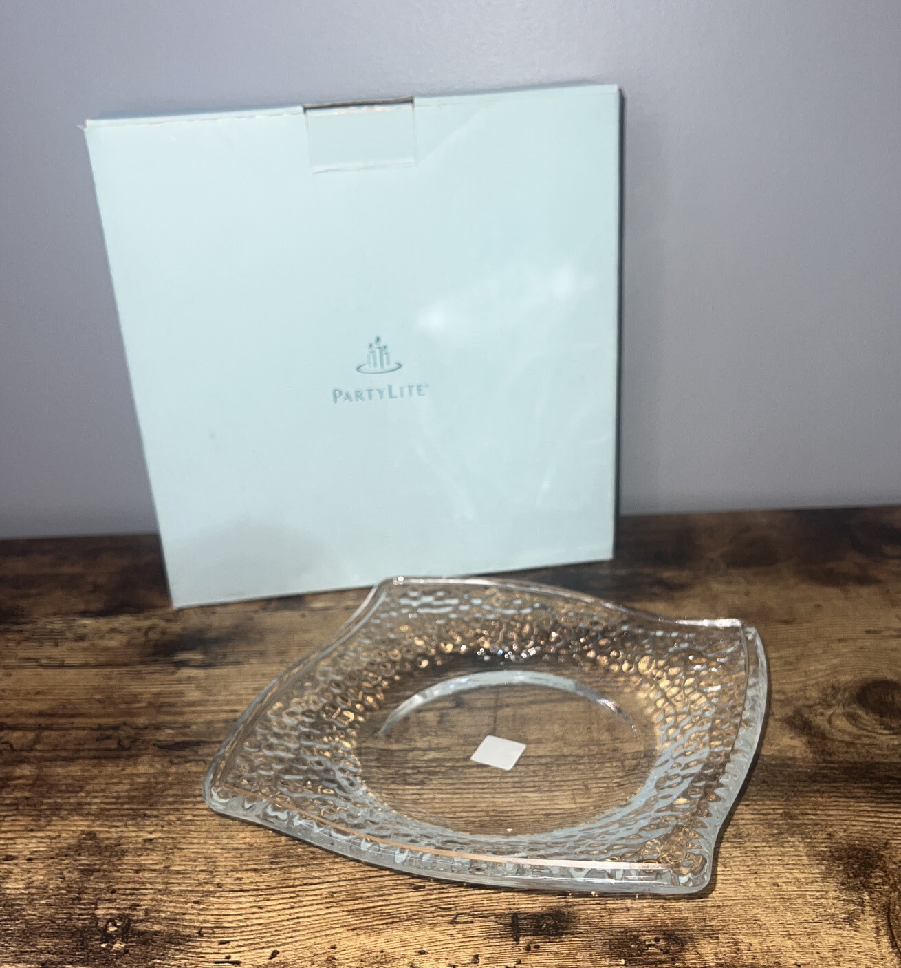 PartyLite P9208 Clarity Pillar Tray P9208 Clear Candle Holder | eBay
