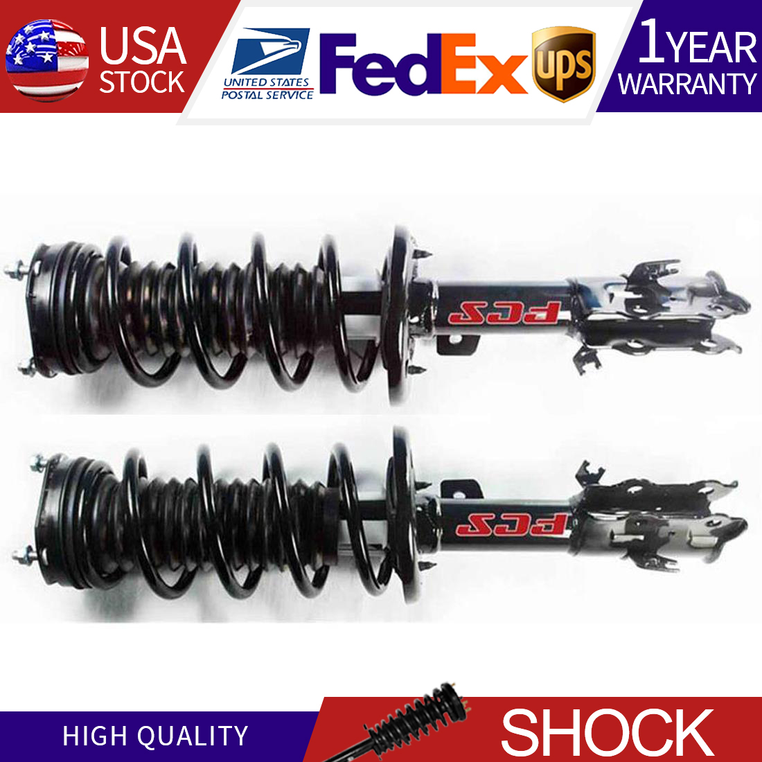 Fits Ford Fiesta 2011-2016 2X FCS Front Struts Shocks Coil Spring ...