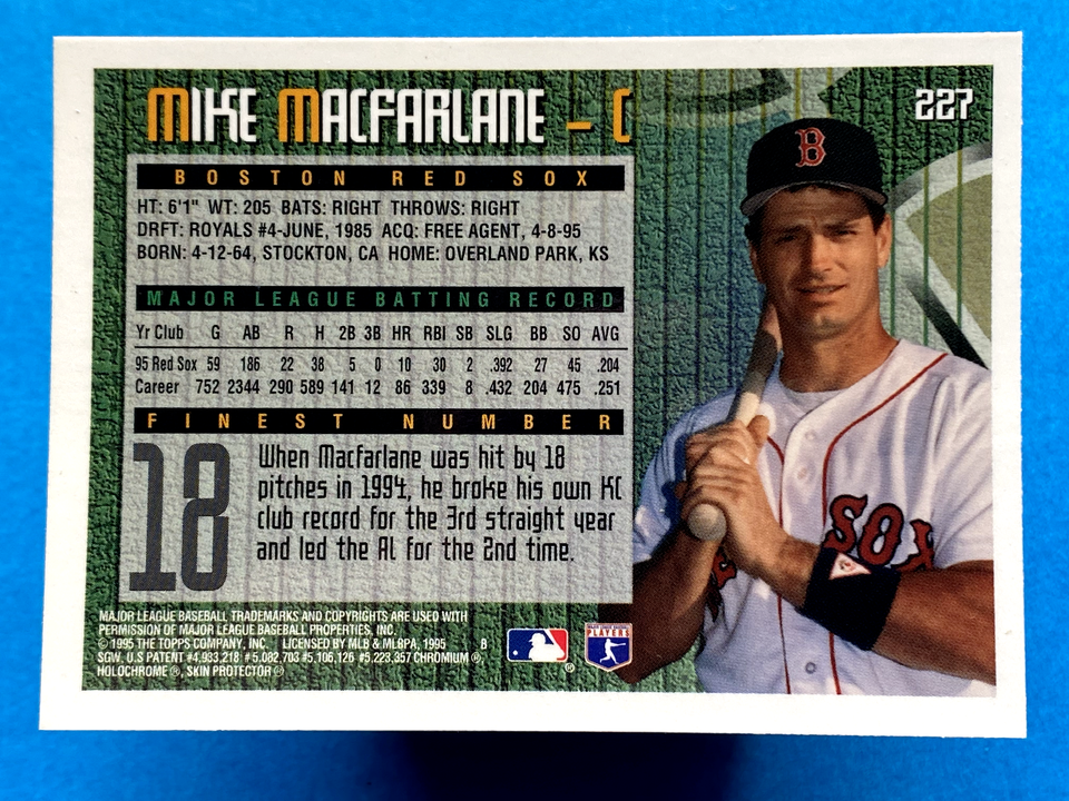 1995 Topps Finest Mike Macfarlane #227 | eBay