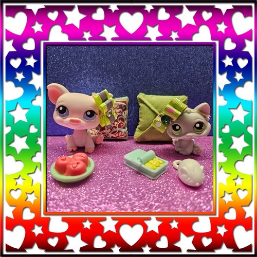 Littlest Pet Shop Authentic LPS Pet Pairs #87 Pig & #88 Kitten Cat ...