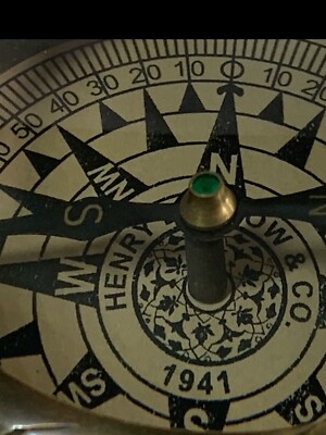 BRASS PAPERWEIGHT COMPASS COMPASSES 1941 REPLICA NAUTICAL SHIPS FROM ...