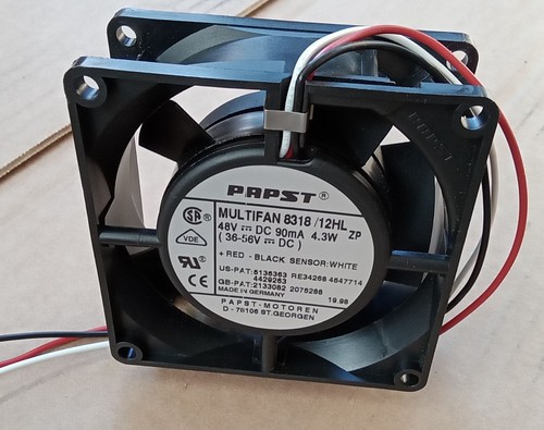 3X 8318/12HL PAPST 8318HL Fan 48V (36-56V) 90mA 4.3W 4200RPM Ball ...