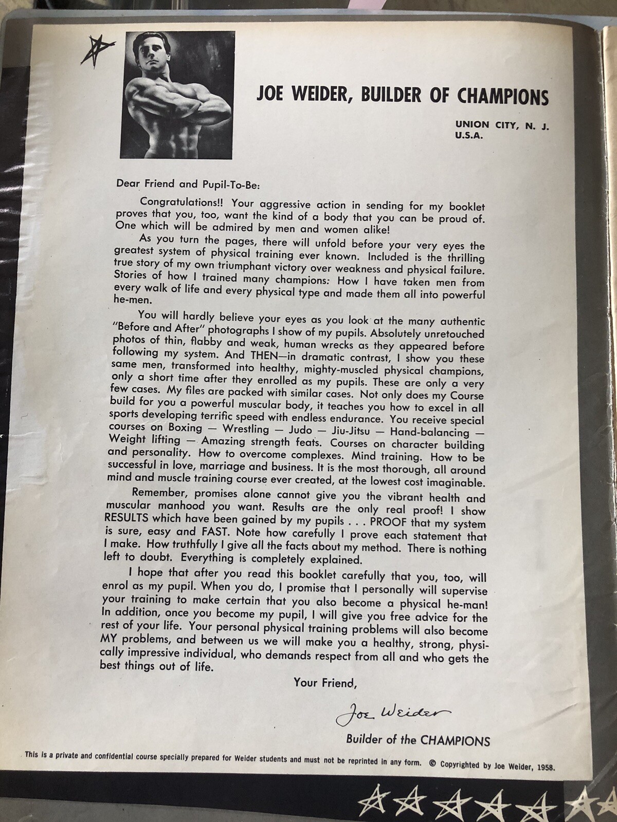 1958—HOW TO BUILD A STRONG MUSCULAR BODY—Joe Weider! Old Vintage Rare ...