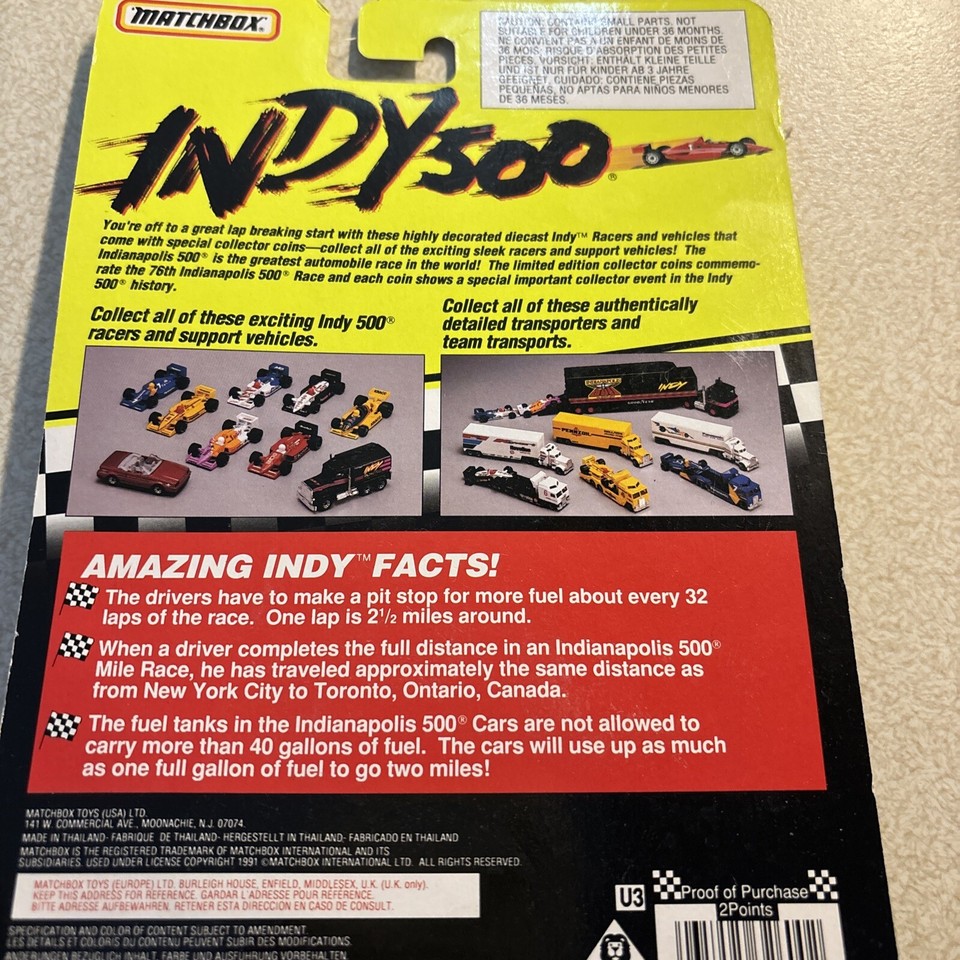 MATCHBOX INDY 500 Arie Luyendyk Target INDY CAR Indy 500 AJ Foyt COIN ...