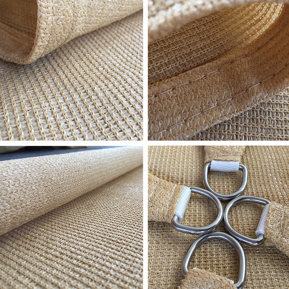 Outdoor Breathable Shade Sail Canopy Triangle Square Patio Garden Sun ...
