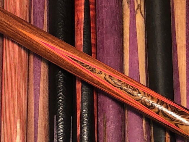 Prather OS Full Splice Pool Cue Blank. Bocote into Jatoba Veneers | eBay
