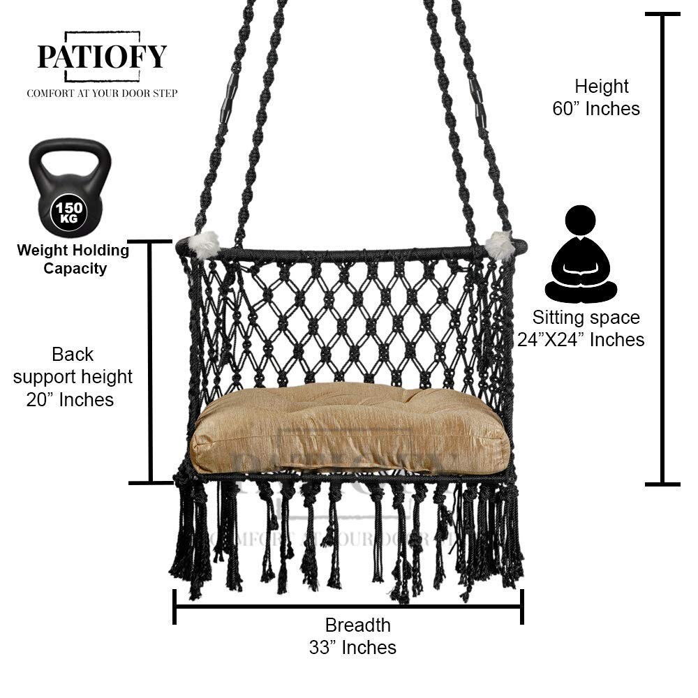 Portable Hanging Cotton Swing Relaxing Chair Jhula Cushion Decor ...