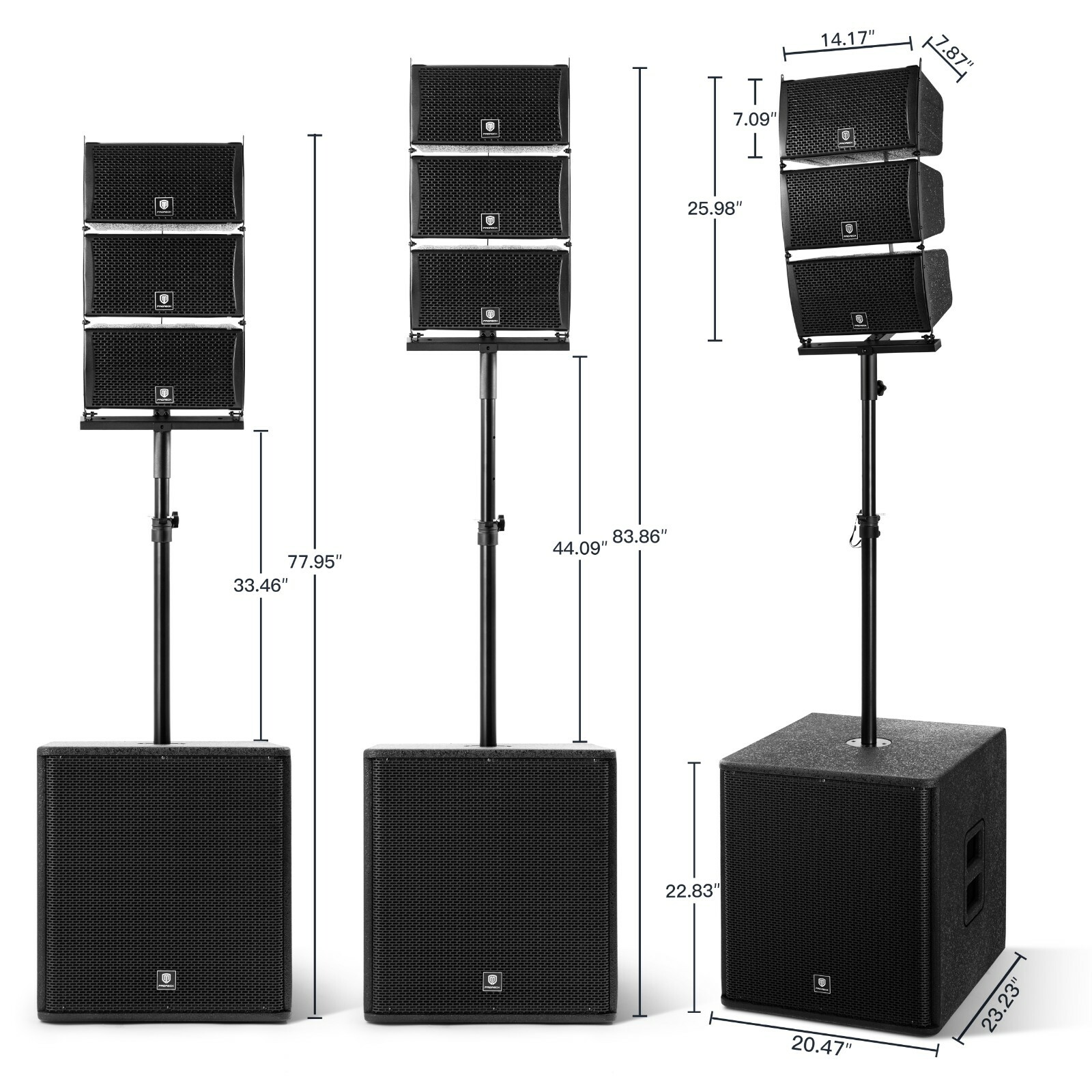 PRORECK Club 8000 18-inch 8000W P.M.P.O Stereo DJ/Powered PA Speaker ...