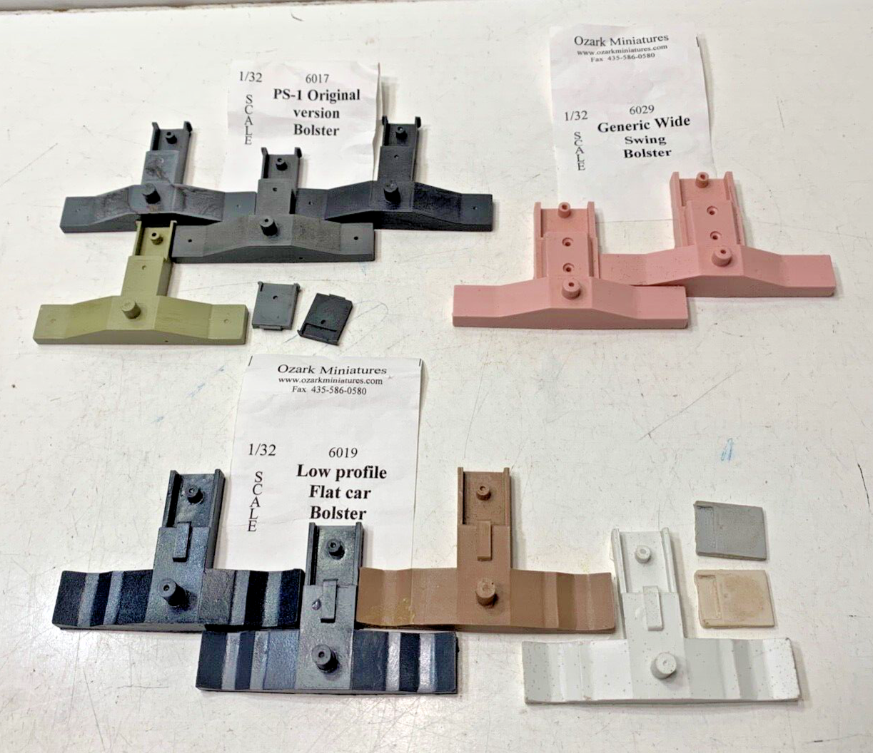 5 PAIRS OZARK MINIATURES #6029,6019,6017 - 1/32 SCALE FREIGHT CAR ...