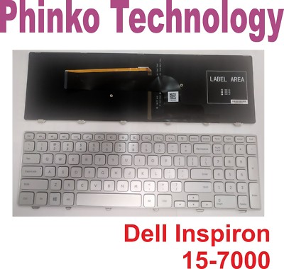 Brand New Keyboard for Dell Inspiron 15 7000 Series 7537 Backlit Silver ...