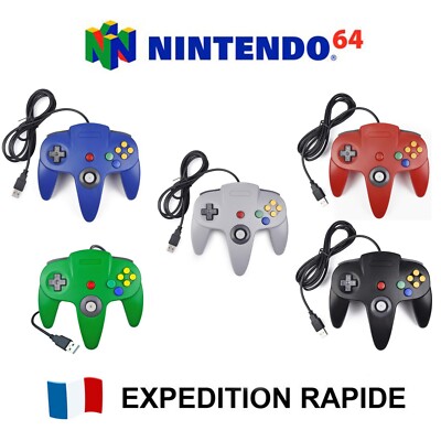 Manette USB Nintendo 64 N64 - Controller Pad - 5 couleurs au choix ...