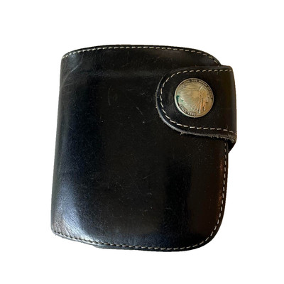 REDMOON Red Moon Wallet Wallet Short leather Button Black Good | eBay