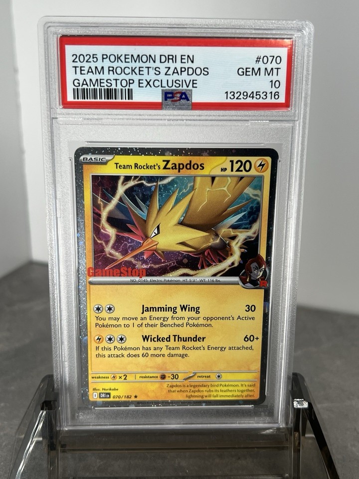 Pokémon Team Rocket's Zapdos Gamestop Stamp PSA10 Swirl. DRI | eBay