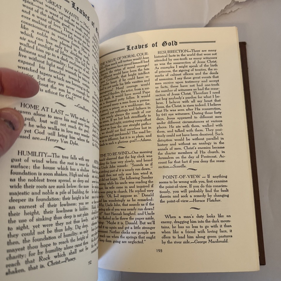 LEAVES OF GOLD: An Anthology of Prayers, Memorable Phrases, Inspirational Verse | eBay