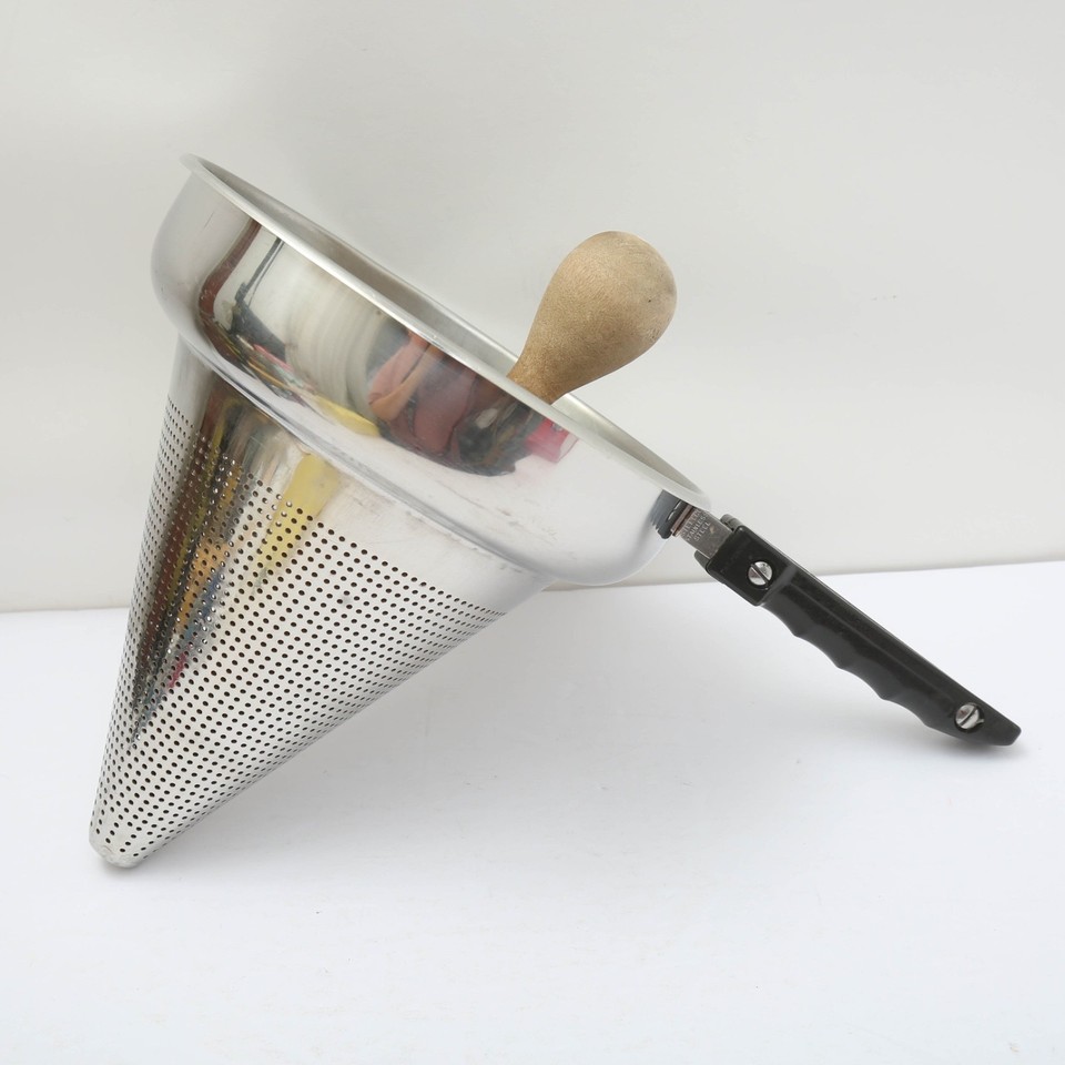 Steelco Vintage Stainless Steel Cone Shaped Food Sieve Strainer ...