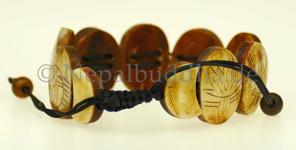 Bracelet Luck Beige Handmade Carved Symbols Buddhism Oval Gift | eBay UK