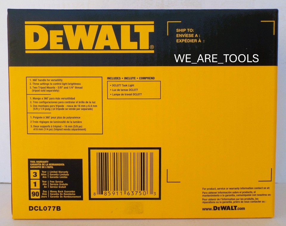 Dewalt DCL077B LED Compact Task Light 12V & 20V Work Spot Light MAX ...