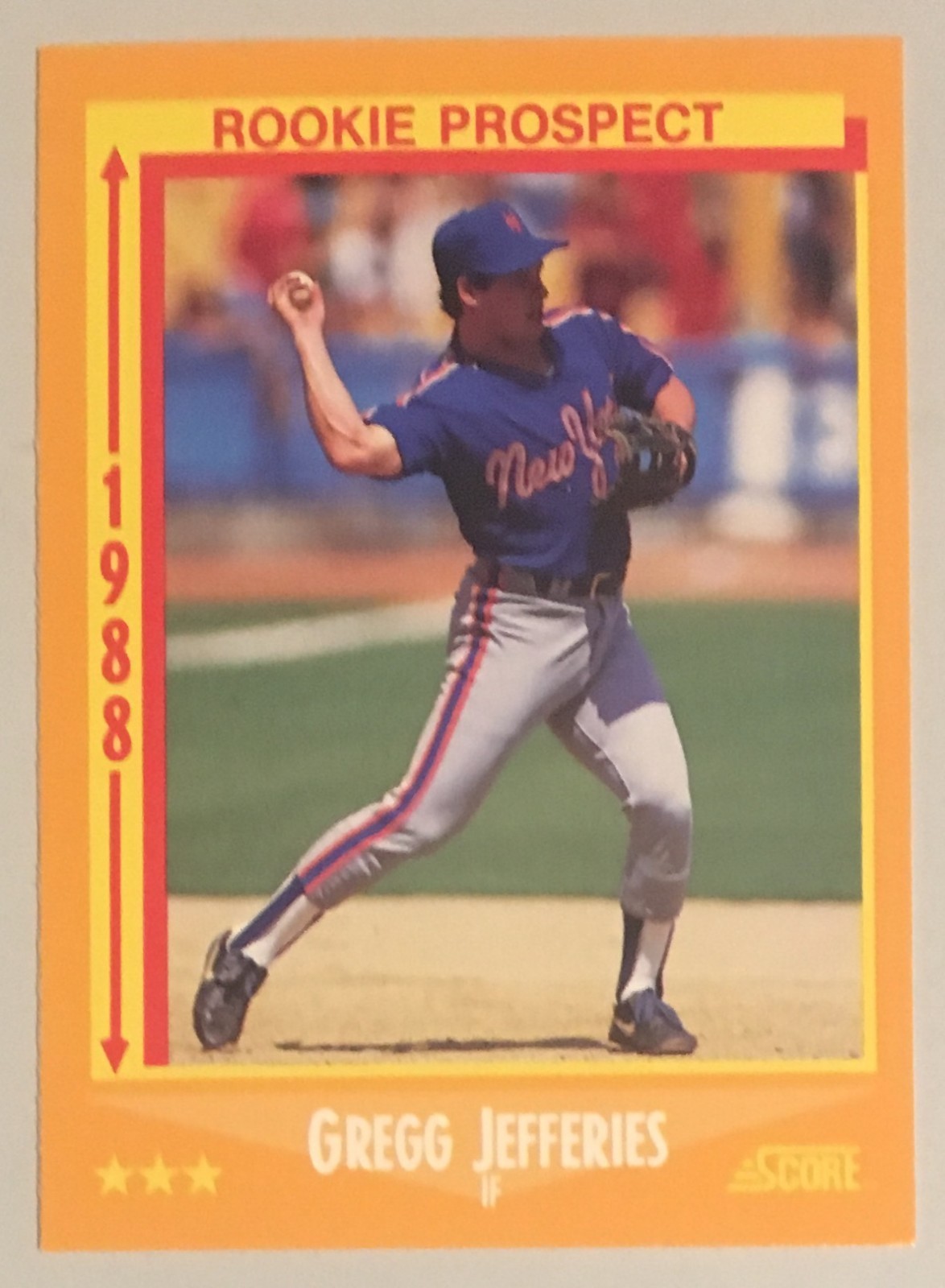 GREGG JEFFERIES, 1988 SCORE ROOKIE CARD IN EXCELLENT CONDITION ...