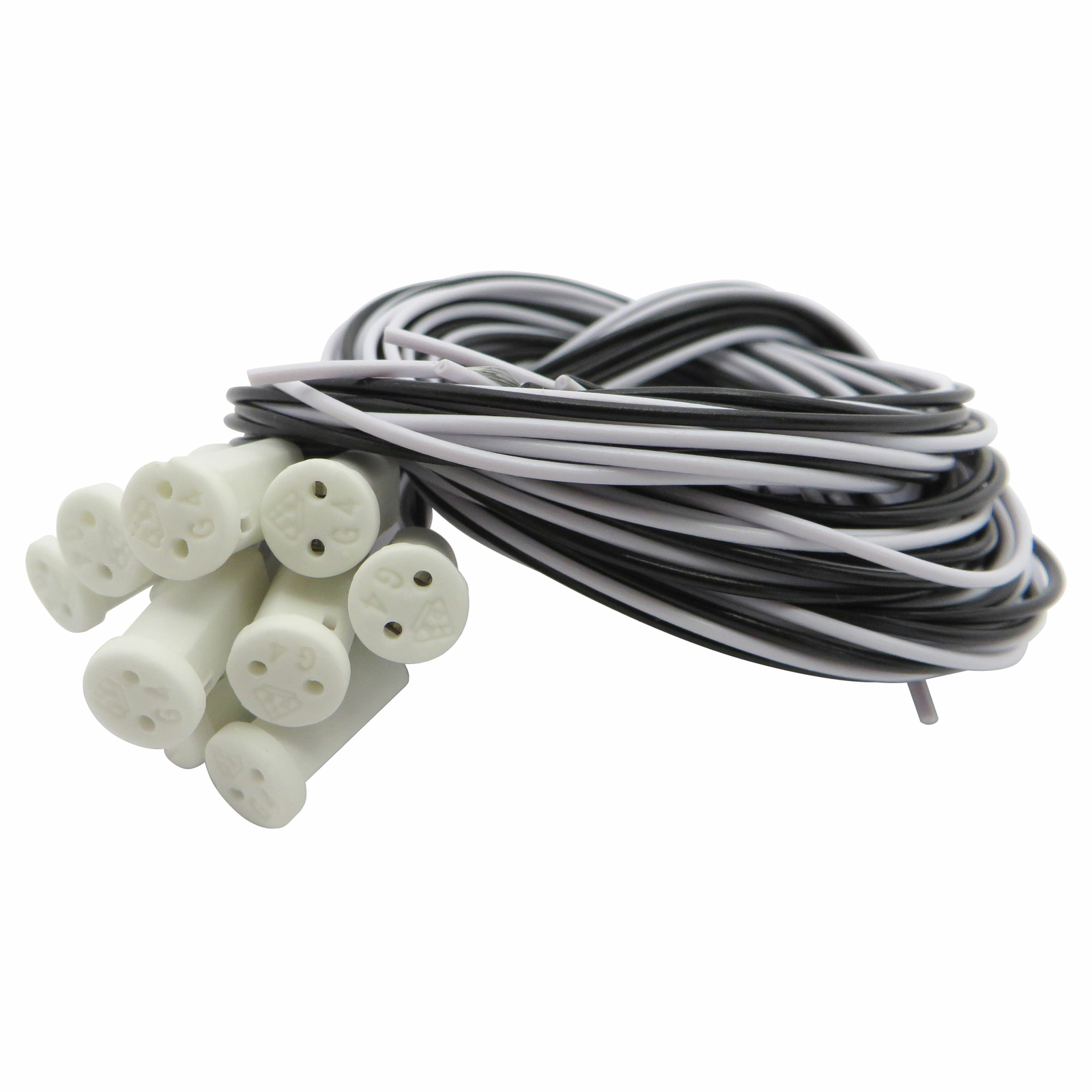 10x G4 LED Fassung weiß Sockel inkl. 60cm Anschlusskabel 12V 230V mit ...