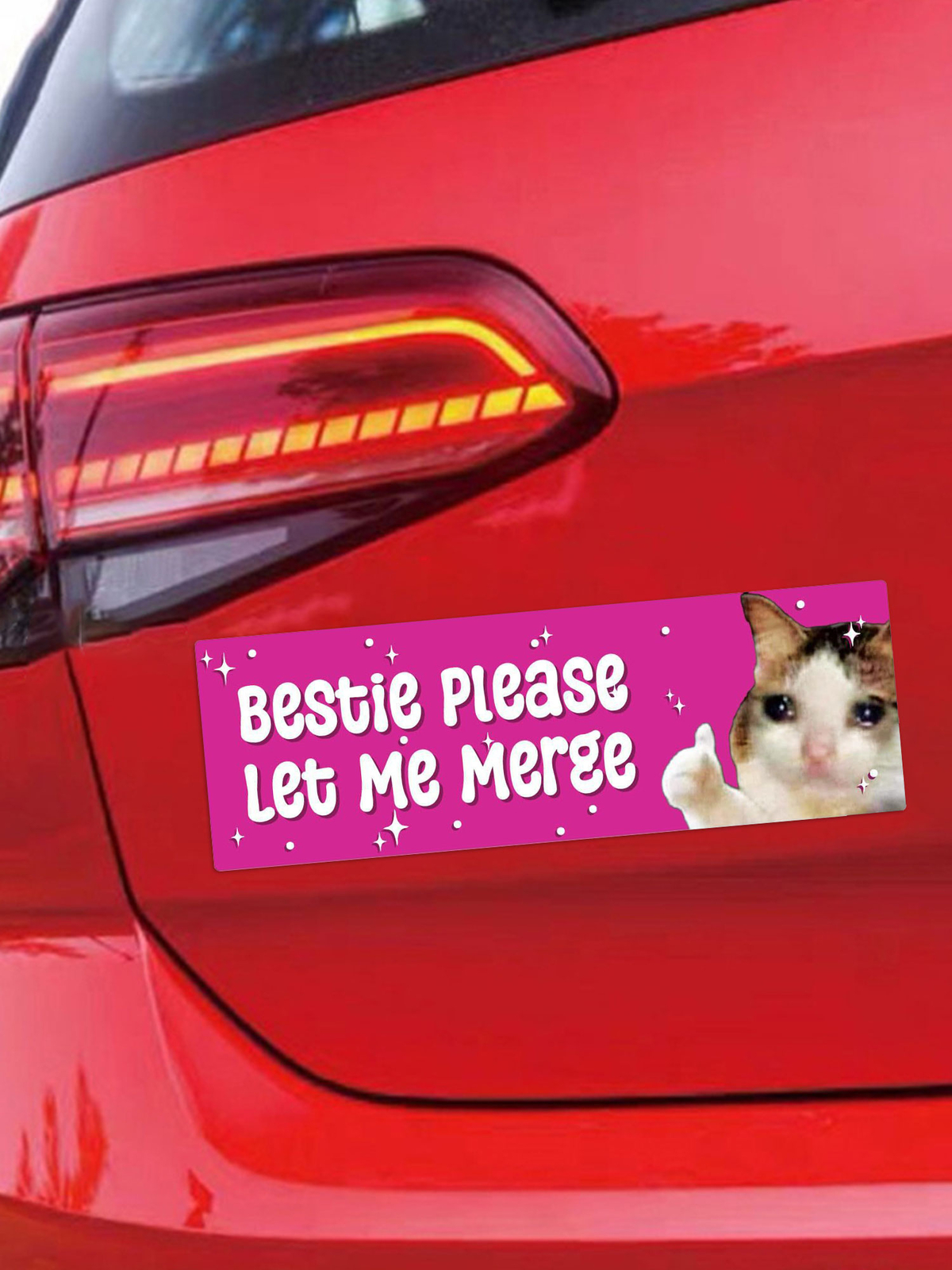 Bestie Please Let Me Merge Cat Crying Decal Waterproof Sad Cat Stickers ...