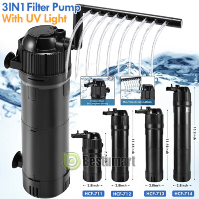 350Gal Aquarium Submersible Filter UV Sterilizer Light Pond Fish Tank ...