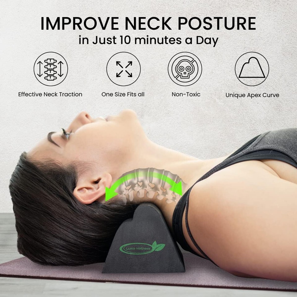 CERVICAL ORTHOTIC TRACTION BLOCK Neck Stretcher Spinal Alignment LUMIA ...