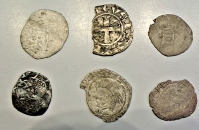 LOTS de 6 coins 12eme 15eme siècles ( coins silver ) dont DENIER LOUIS ...
