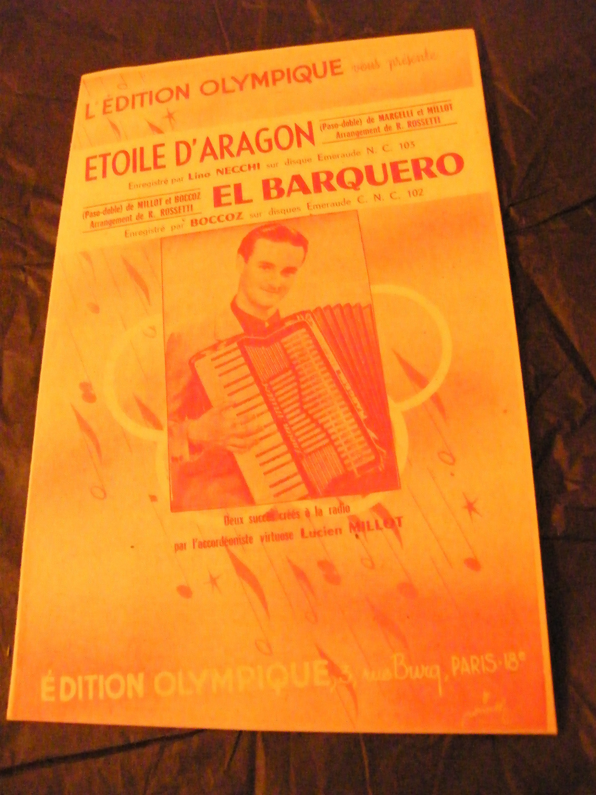 Partition Star of Aragon Lino Necchi El Barquero Boccoz Lucien Millot ...