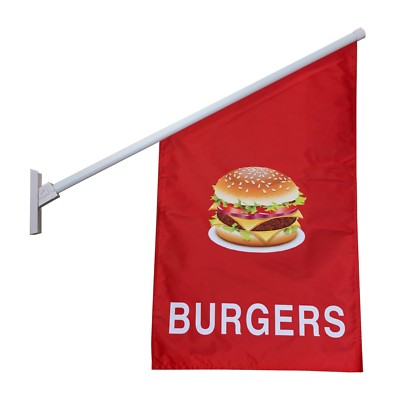 Burgers Flag Kit / Wall Mount Burgers Advertising Sign Flag Kit - Ship ...
