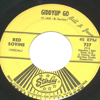 45 RPM Red Sovine Kiss And The Keys, Giddup Go Starday Vinyl Record SD ...