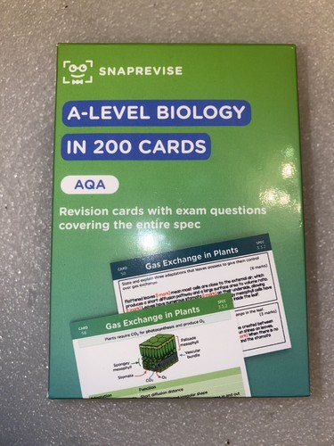 Snaprevise AQA A-Level Biology 200 Flashcards | eBay UK