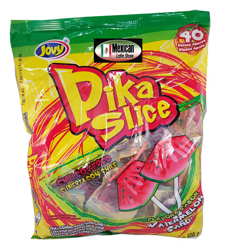 Jovy Pika Slice Watermelon Flavor Lollipops With Chili 40 Count Bag for ...