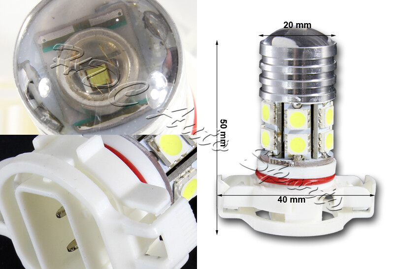 2 x 6000K 5202/5201 PS24WFF H16 High Power SMD LED 12W Fog Driving ...